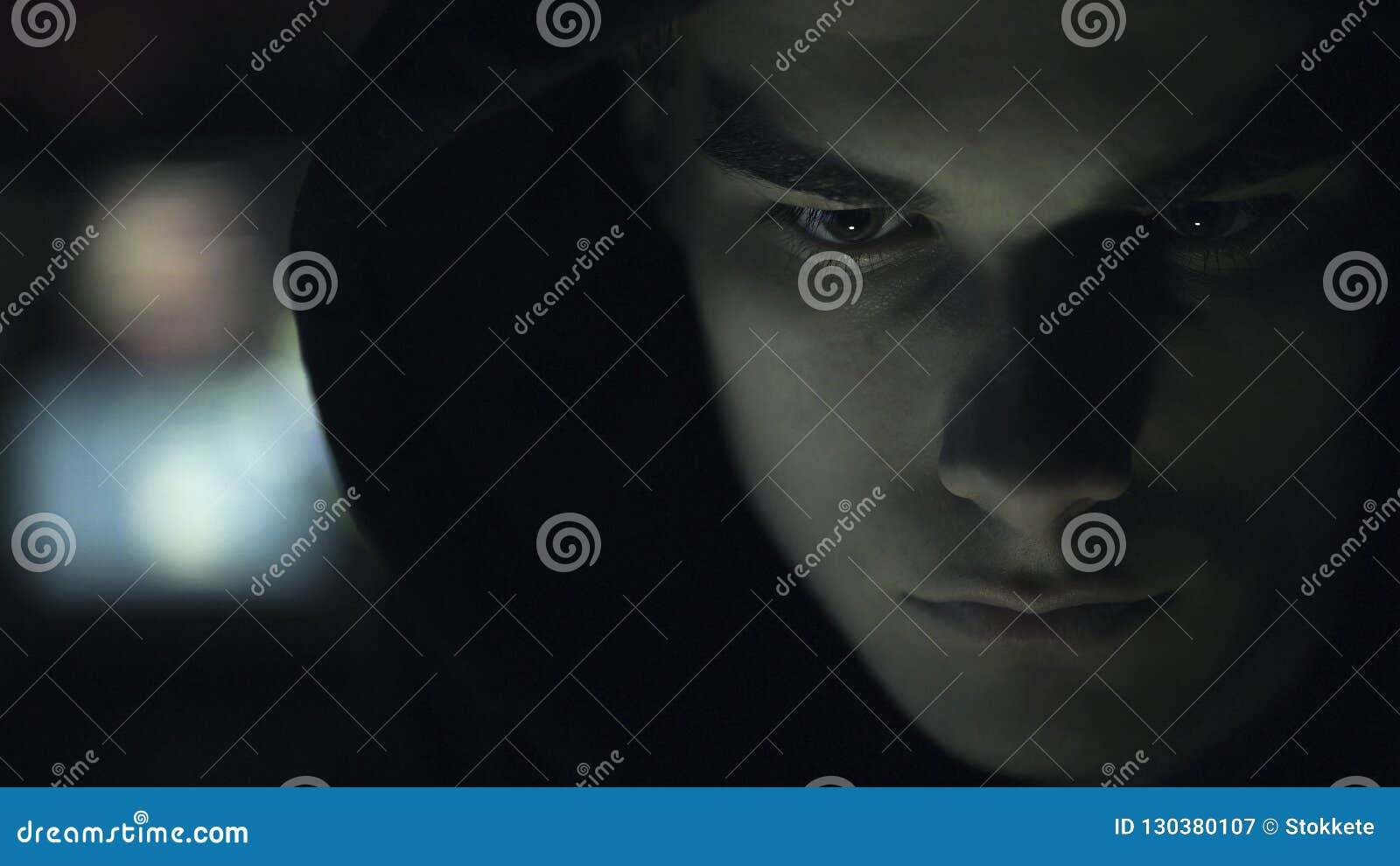Cool Your Hacker Portrait in the Dark Stock Image - Image of phishing ...
