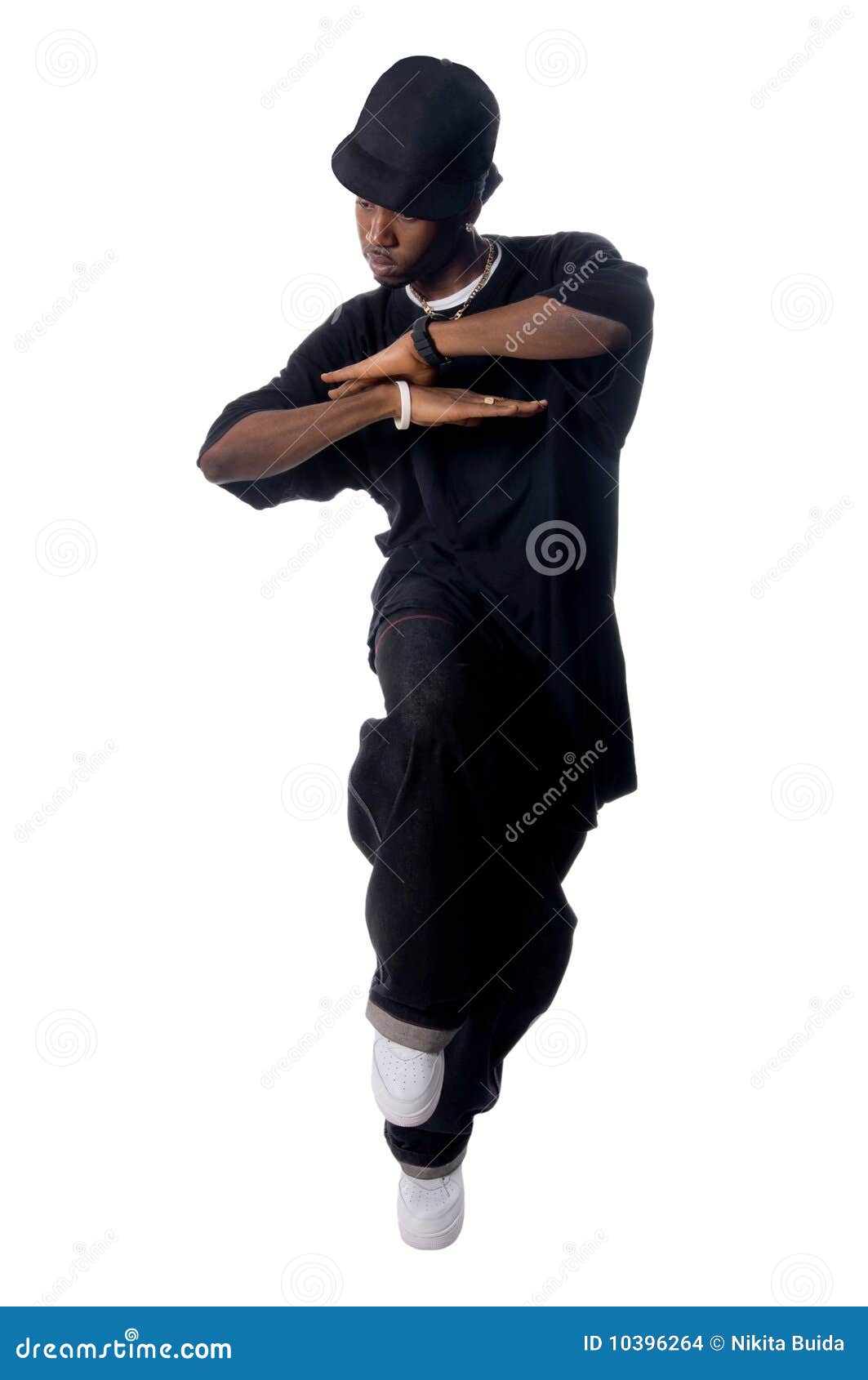 Cool Young Hip-hop Man on White Background Stock Photo - Image of ...