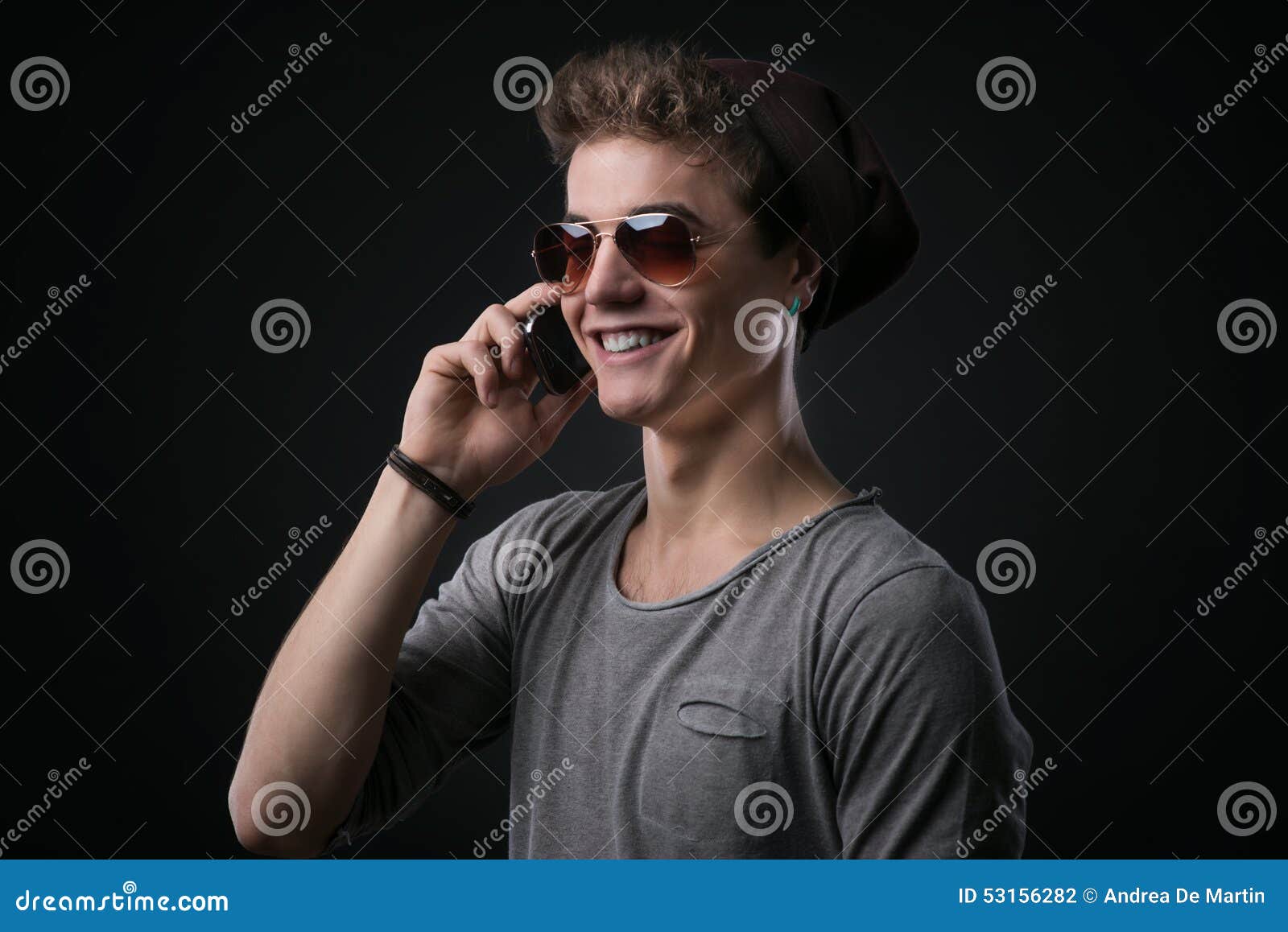 Cool Young Man Having a Phone Call Stock Photo - Image of contemporary ...