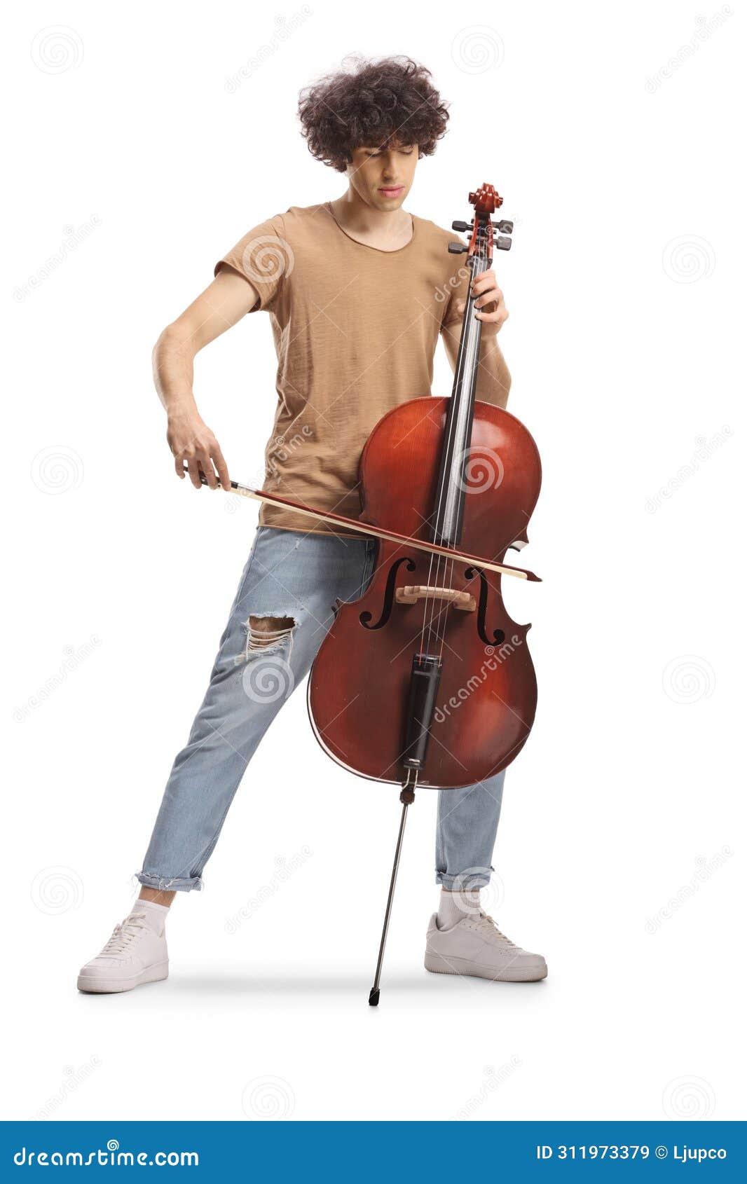 Cool Young Man Playing a Cello Stock Image - Image of jazz, cello ...