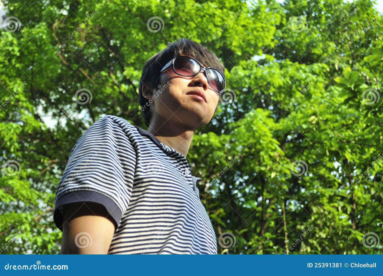 Cool young man in summer stock image. Image of forest - 25391381