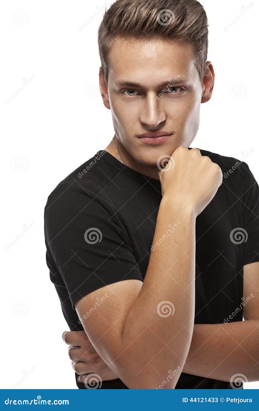 Cool Young Man Standing Isolated on White Background Stock Image ...