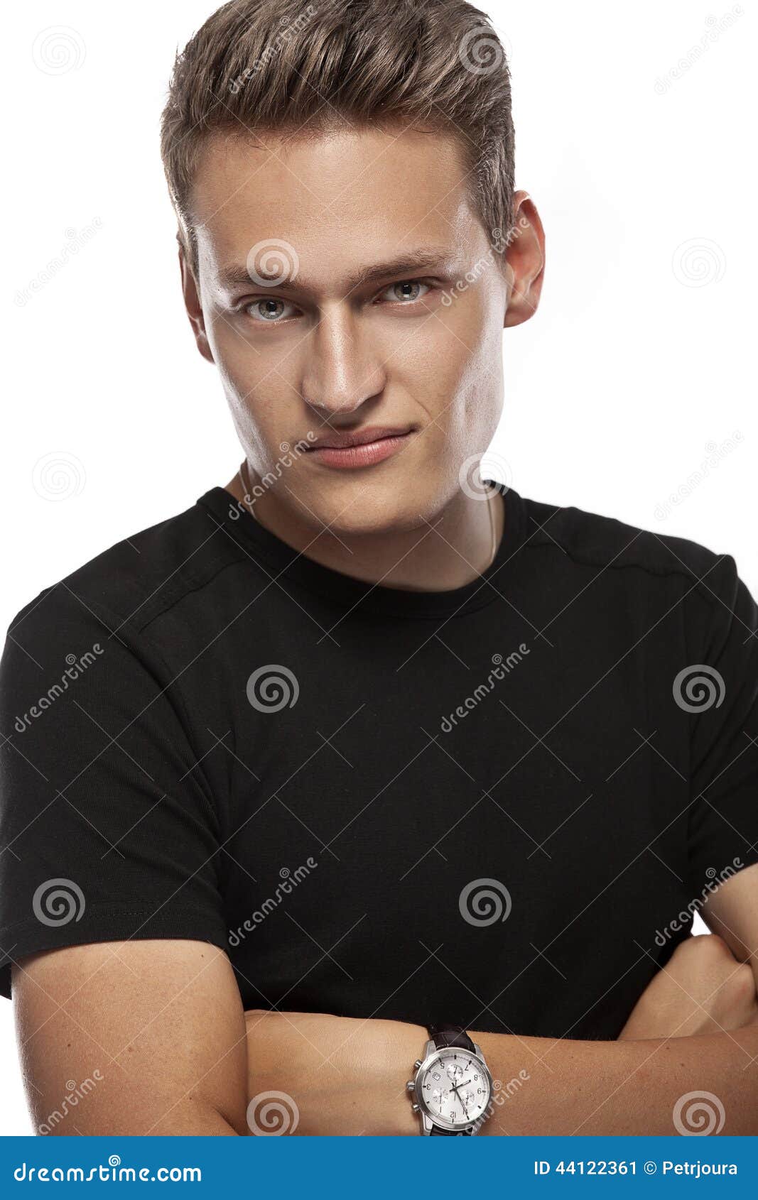 Cool Young Man Standing Isolated on White Background Stock Image ...