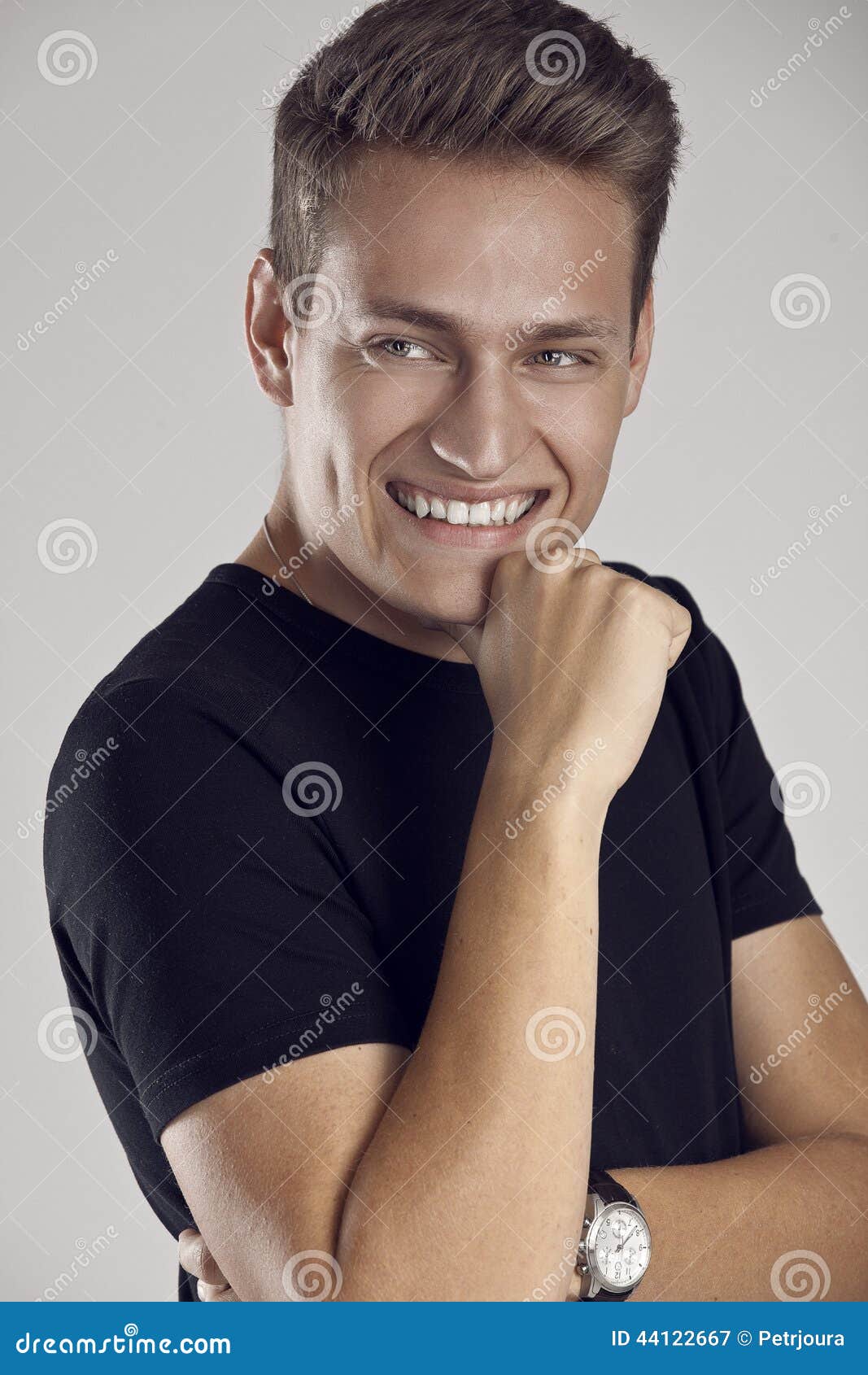 Cool Young Man Standing on White Background Stock Image - Image of ...