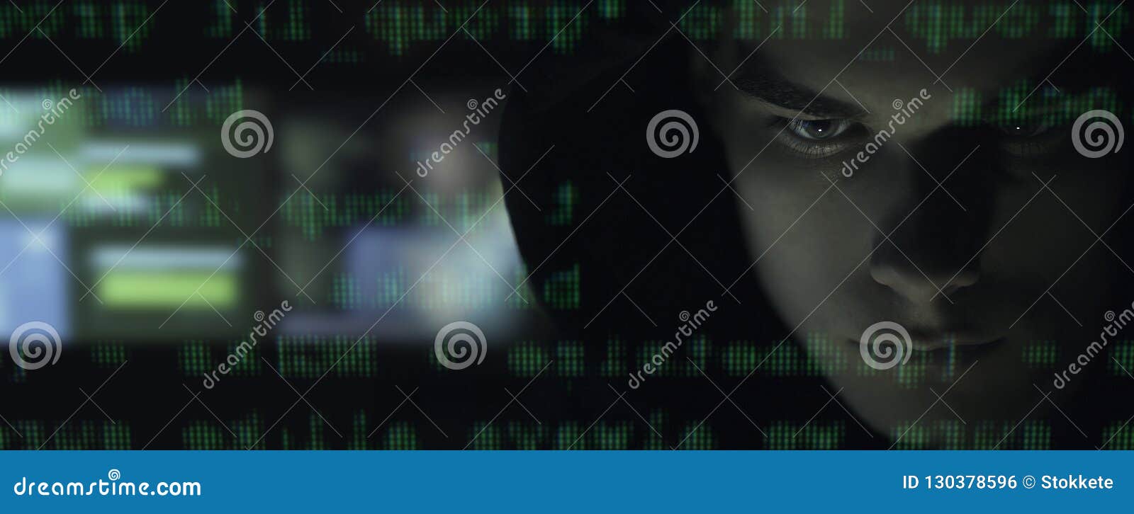 Cool Your Hacker Portrait in the Dark Stock Photo - Image of cyber ...