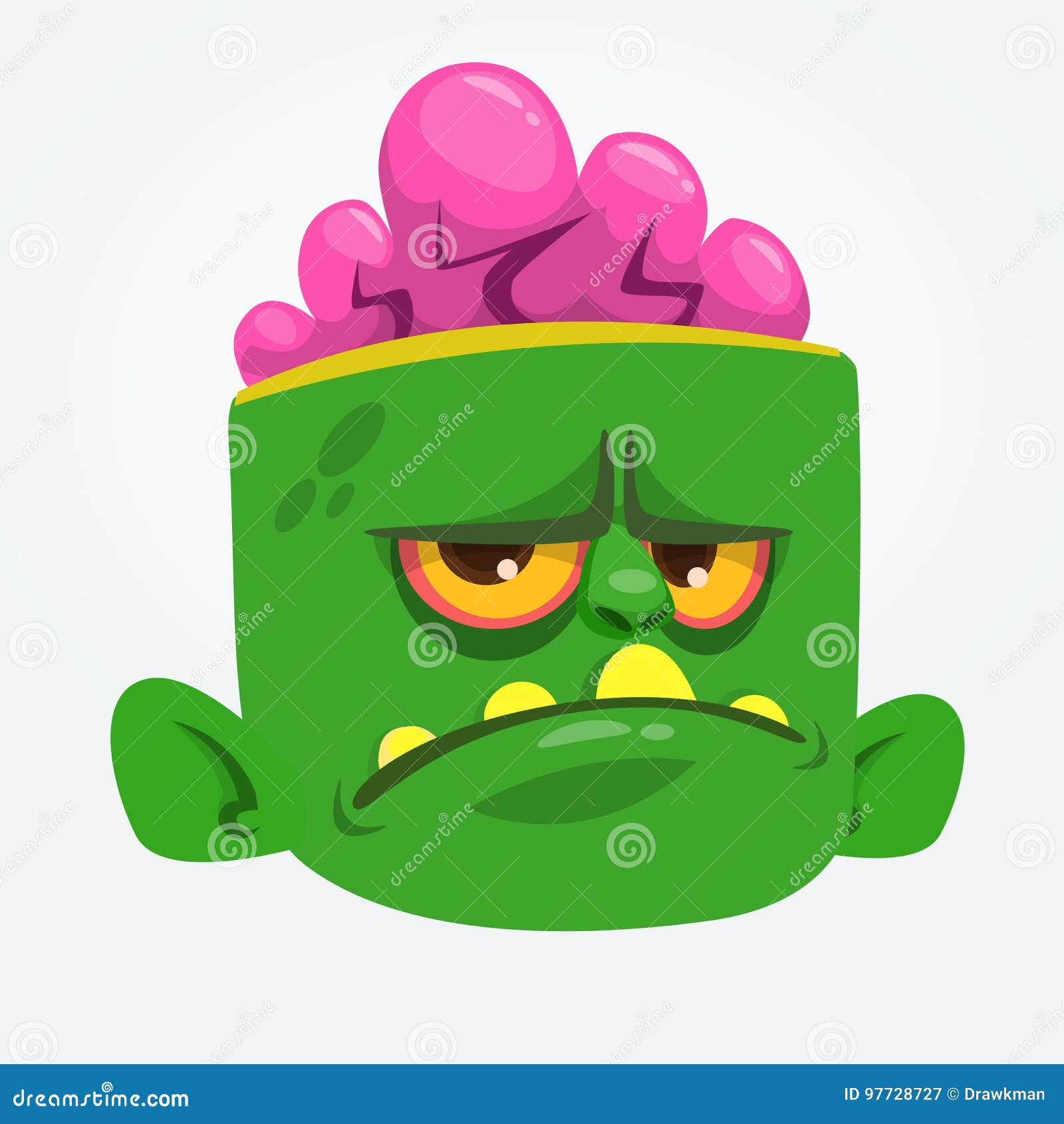 Zombie Head Vector Illustration Sketch Hand Drawn With Black Lin ...