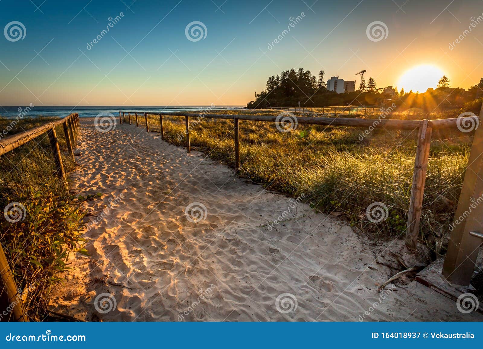 Coolangatta Beach Access Sunrise Queensland Australia Stock Image ...