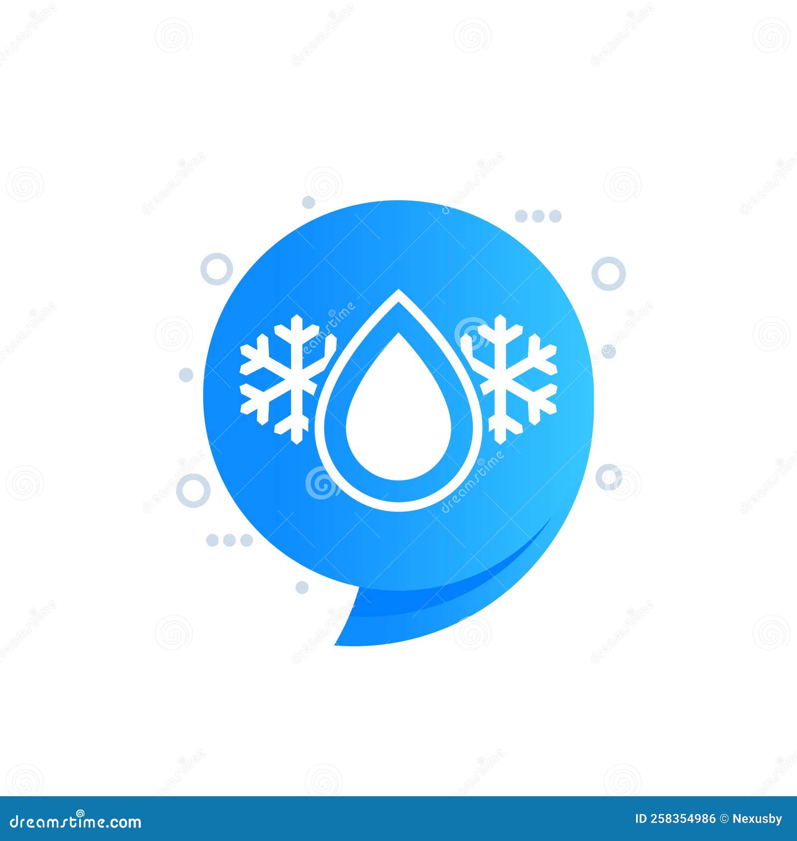 Coolant Drop Icon with Snowflakes, Vector Design Stock Vector ...