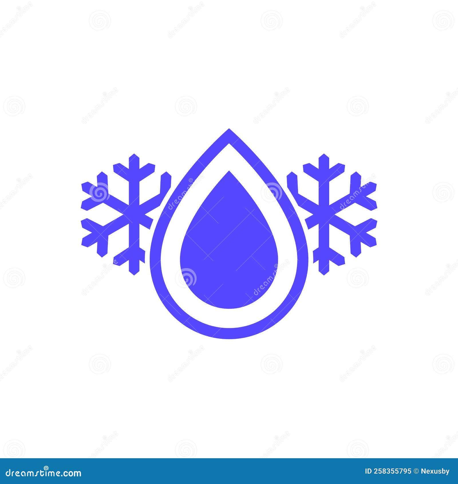 Coolant Drop Icon with Snowflakes, Vector Stock Vector - Illustration ...