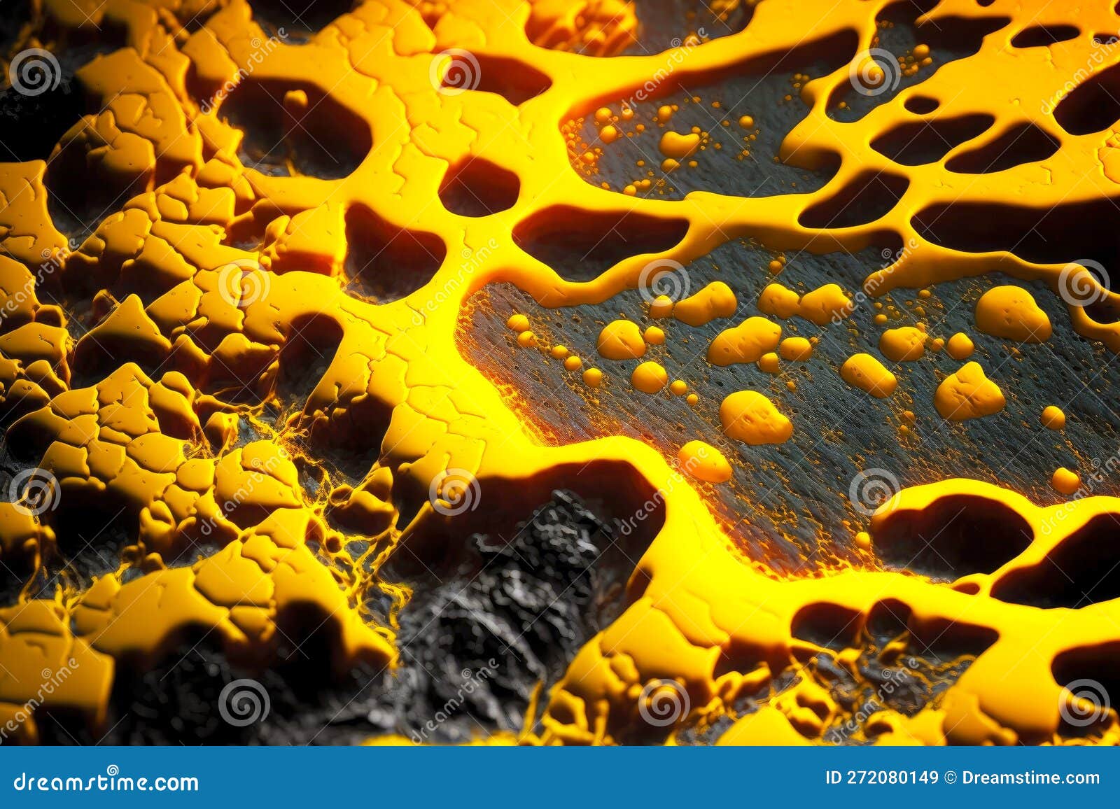 Cooled Black Yellow Lava Texture Spread Over Surface Stock Illustration ...