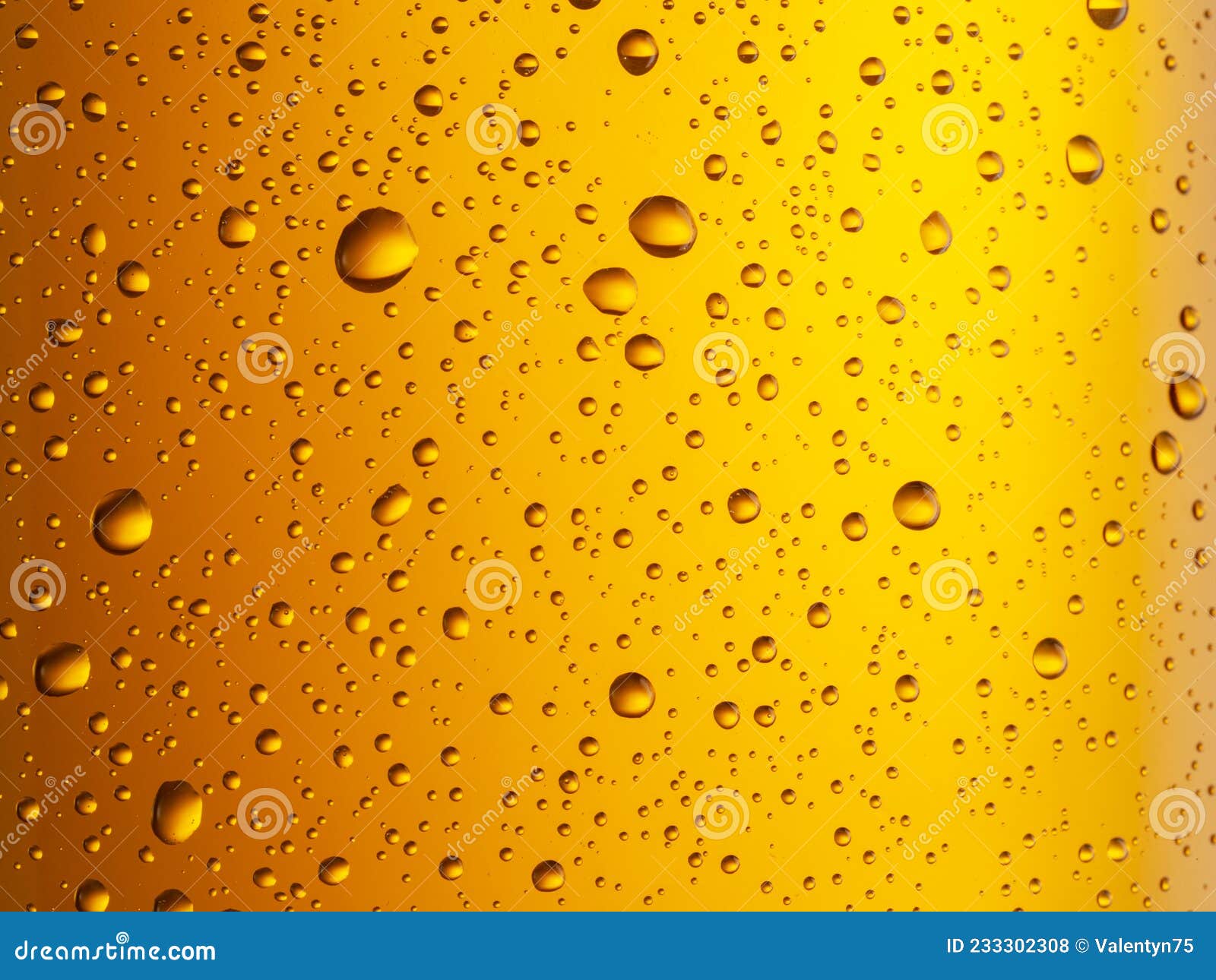 Cooled Glass of Beer Close-up. Small Water Drops on Cold Surface of ...