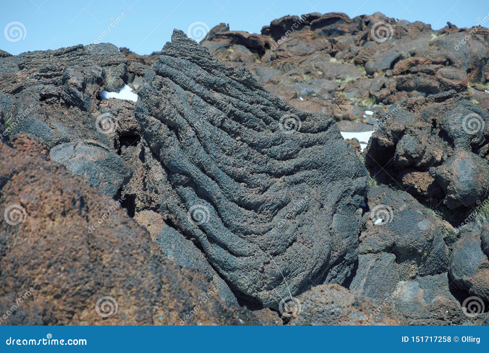 Cooled Lava Flow Ropy Surface Stock Photo - Image of cooled, mountain ...