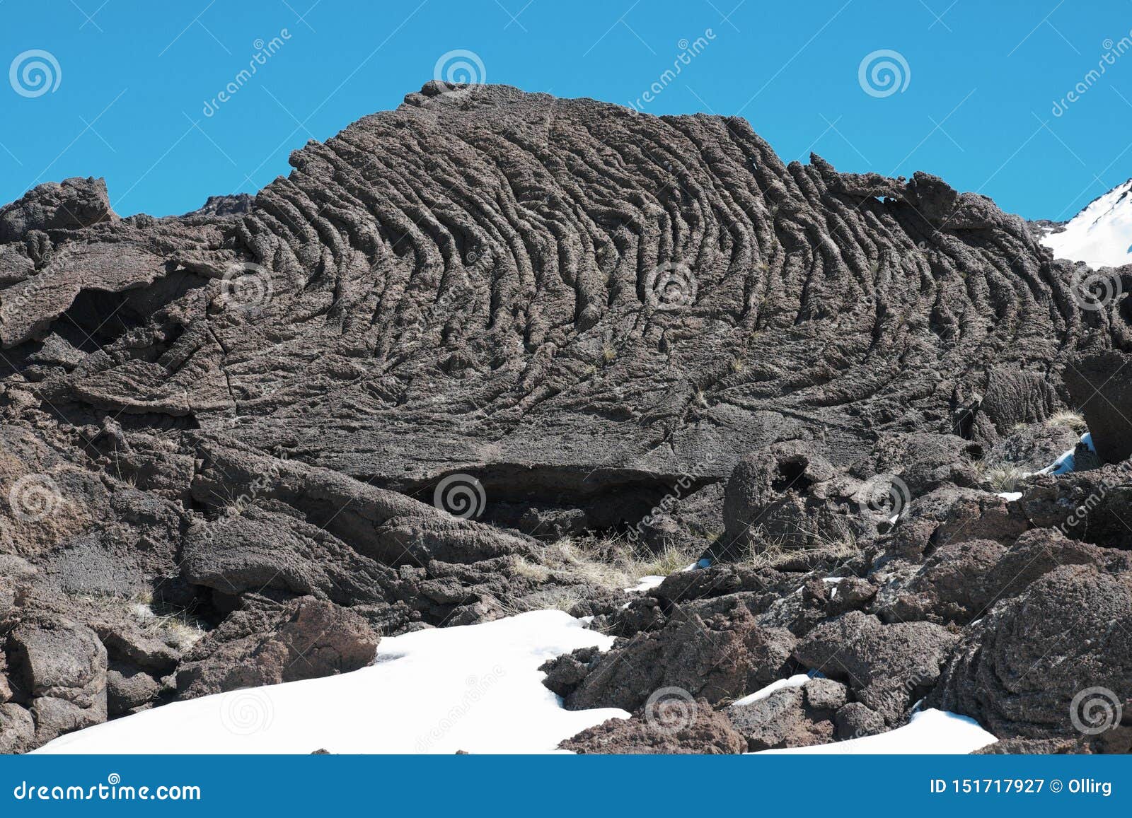 Cooled Lava Flow Ropy Surface Stock Image - Image of crease, desert ...