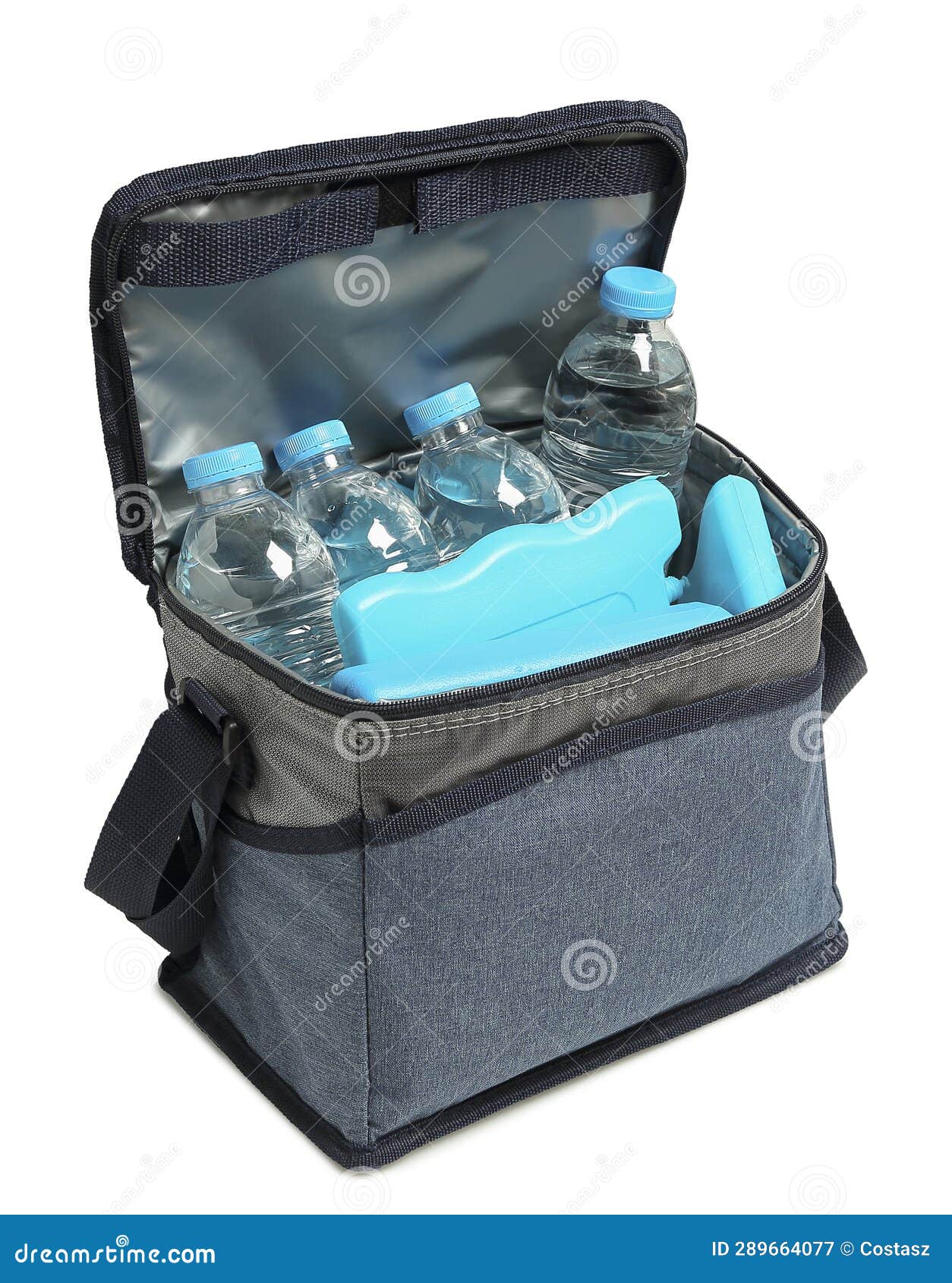 Cooler With Ice And Bottles Of Soda. Styrofoam Cooler Box. White Foam ...