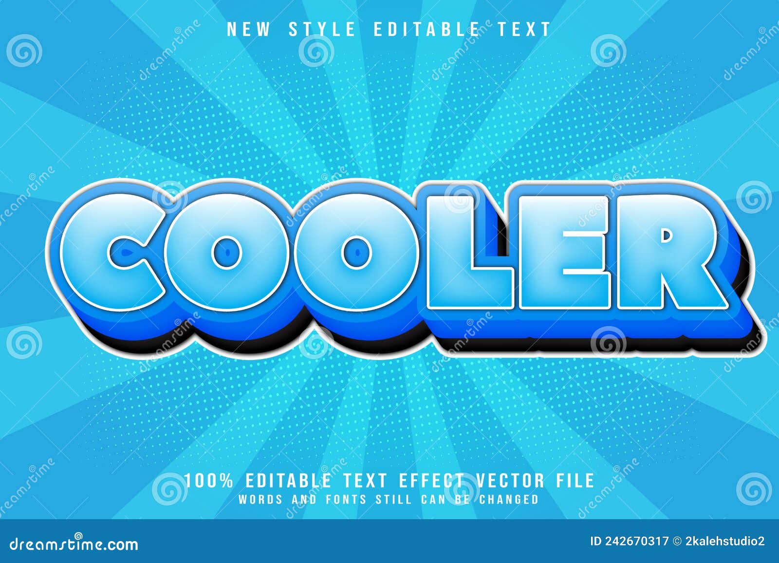 Cooler Editable Text Effect Emboss Comic Style Stock Vector ...