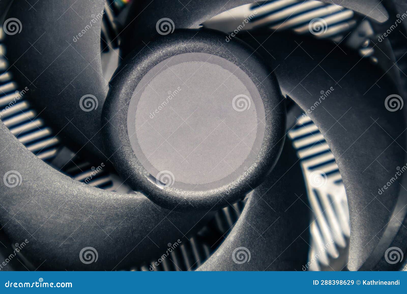 Cooler Fan for Computer CPU Unit Close-up on Black Stock Image - Image ...
