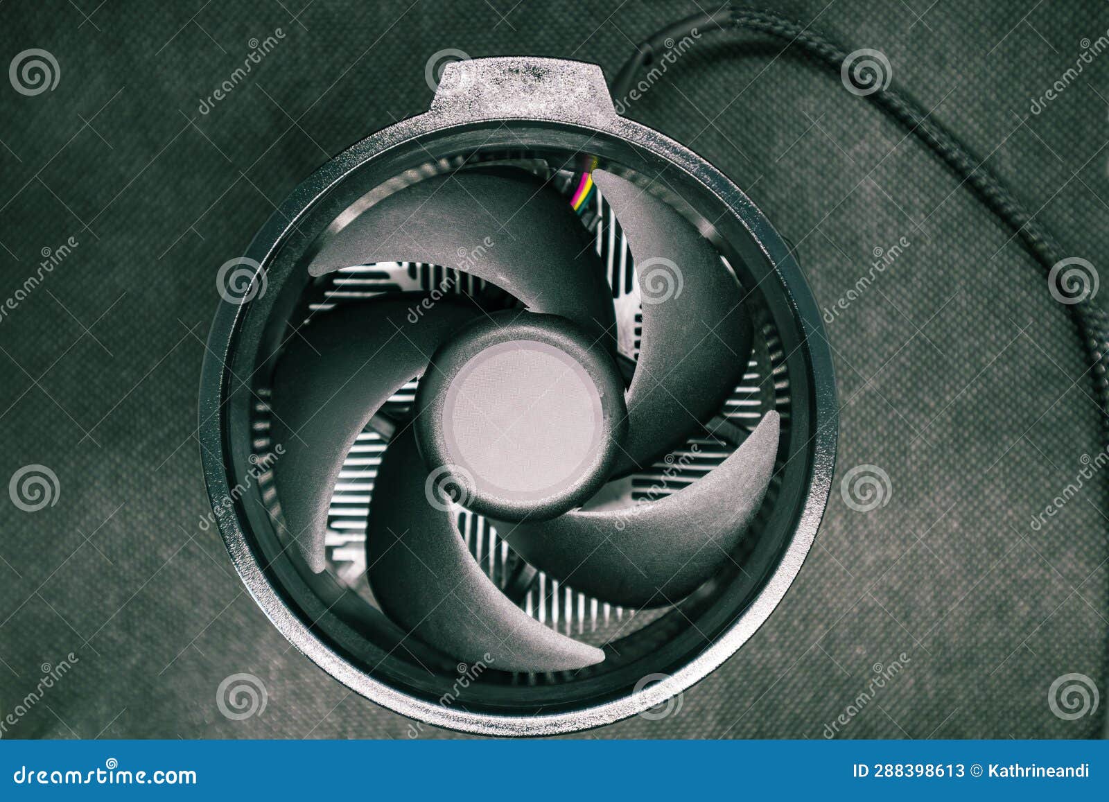 Cooler Fan for Computer CPU Unit Close-up on Black Stock Image - Image ...