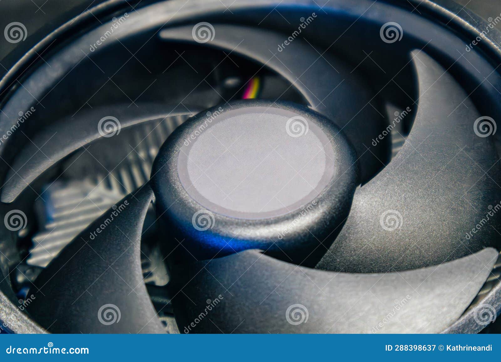 Cooler Fan for Computer CPU Unit Close-up on Black Stock Image - Image ...