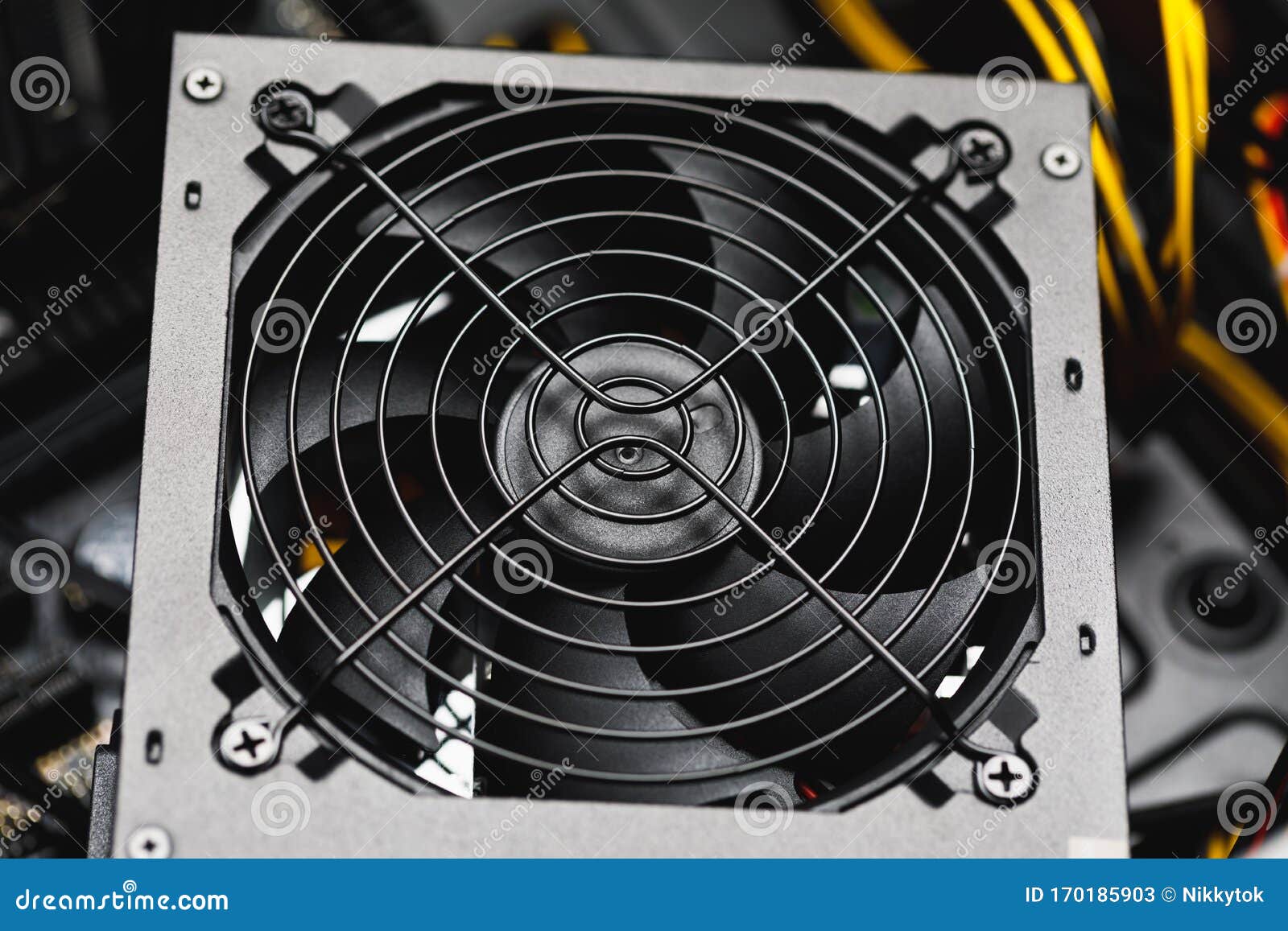 Cooler Fan of Power Supply Unit Stock Image - Image of power ...