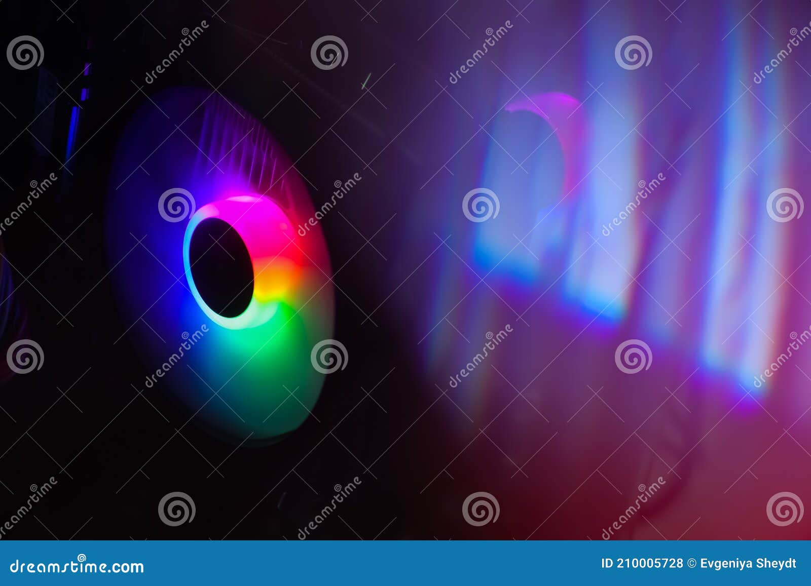 Cooler of Processor with Neon Light. LED Light, CPU Cooler Stock Photo ...