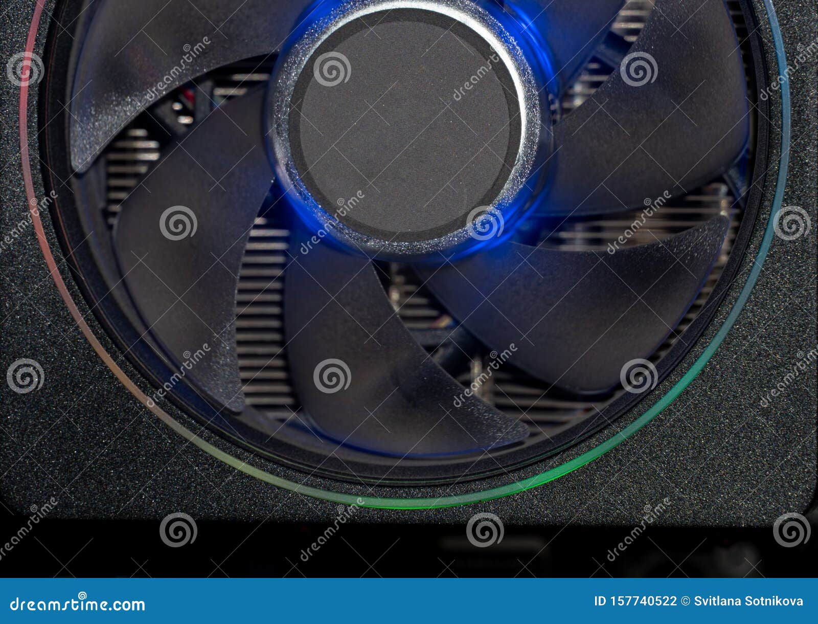 Cooler of Processor with Neon Light. LED Light, CPU Cooler Stock Photo ...