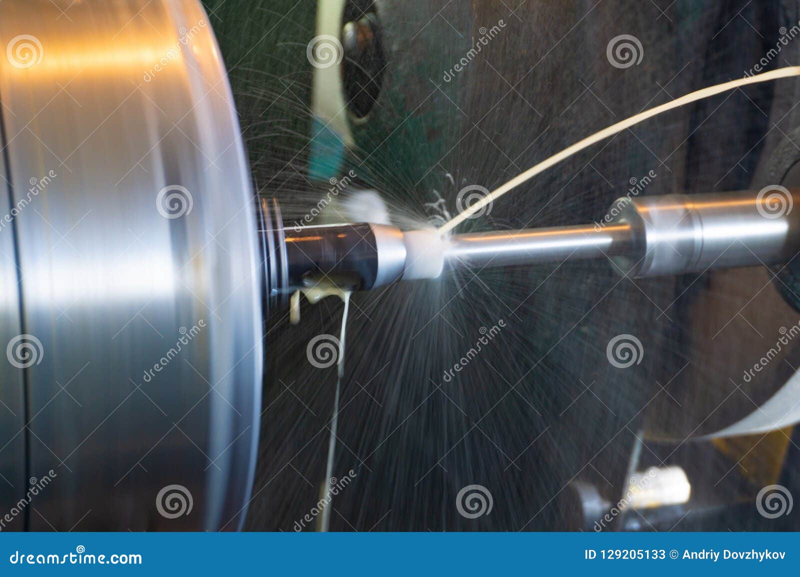 Cooling is Applied when Machining a Hole on the Machine. Stock Image ...