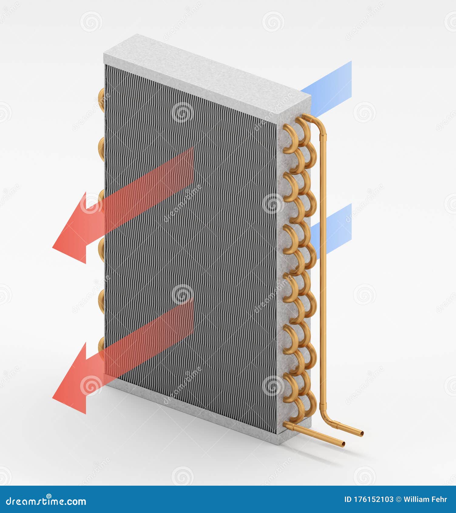 Air Conditioner Cooling Coil with Arrows Stock Illustration ...