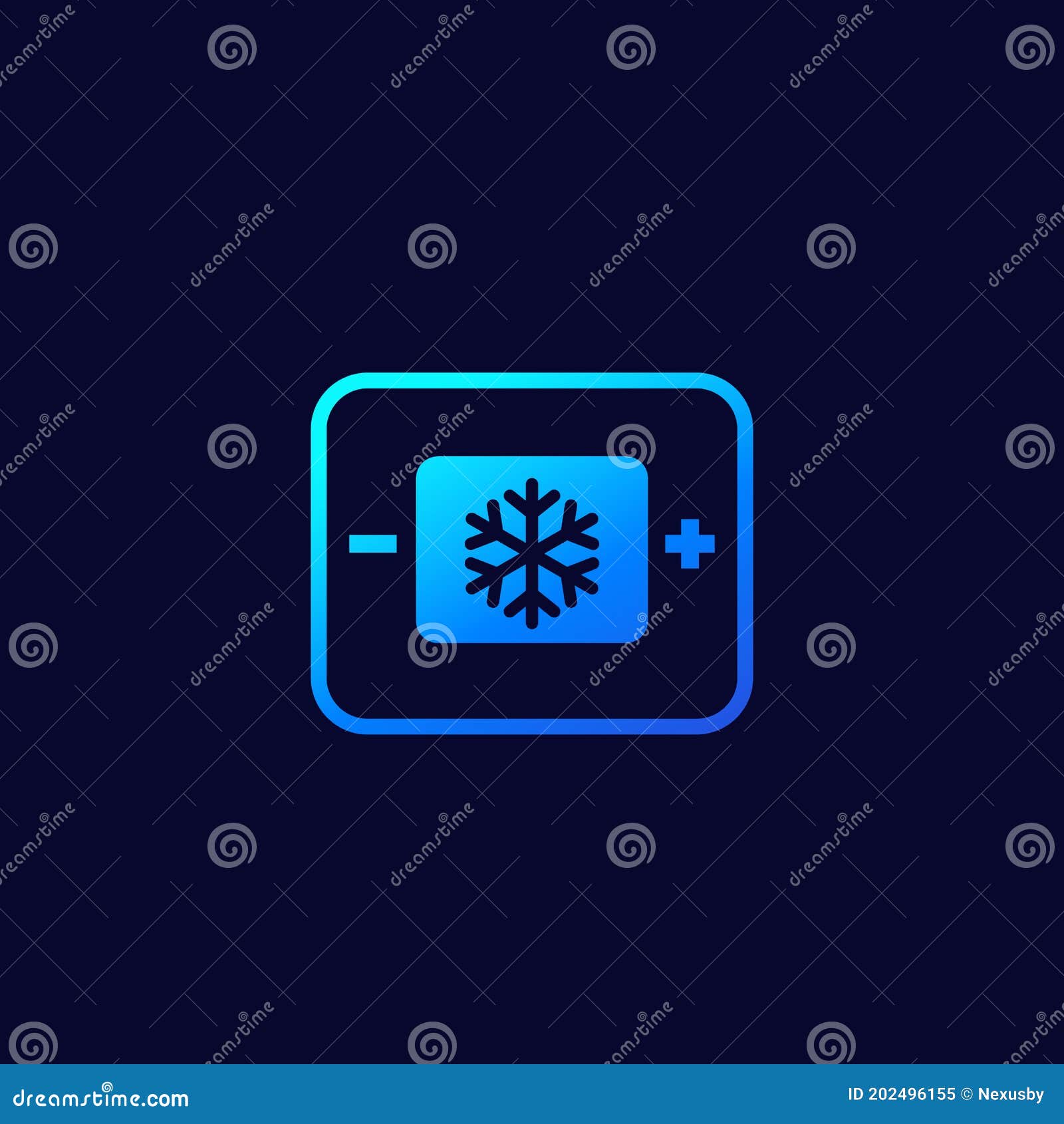 Cooling Control Sytem, Vector Icon on Dark Stock Vector - Illustration ...