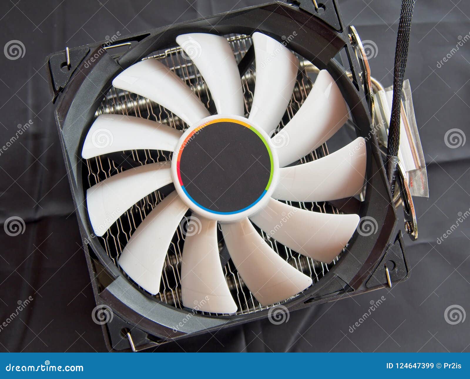 Computer chip cooling fan stock image. Image of component - 124647399