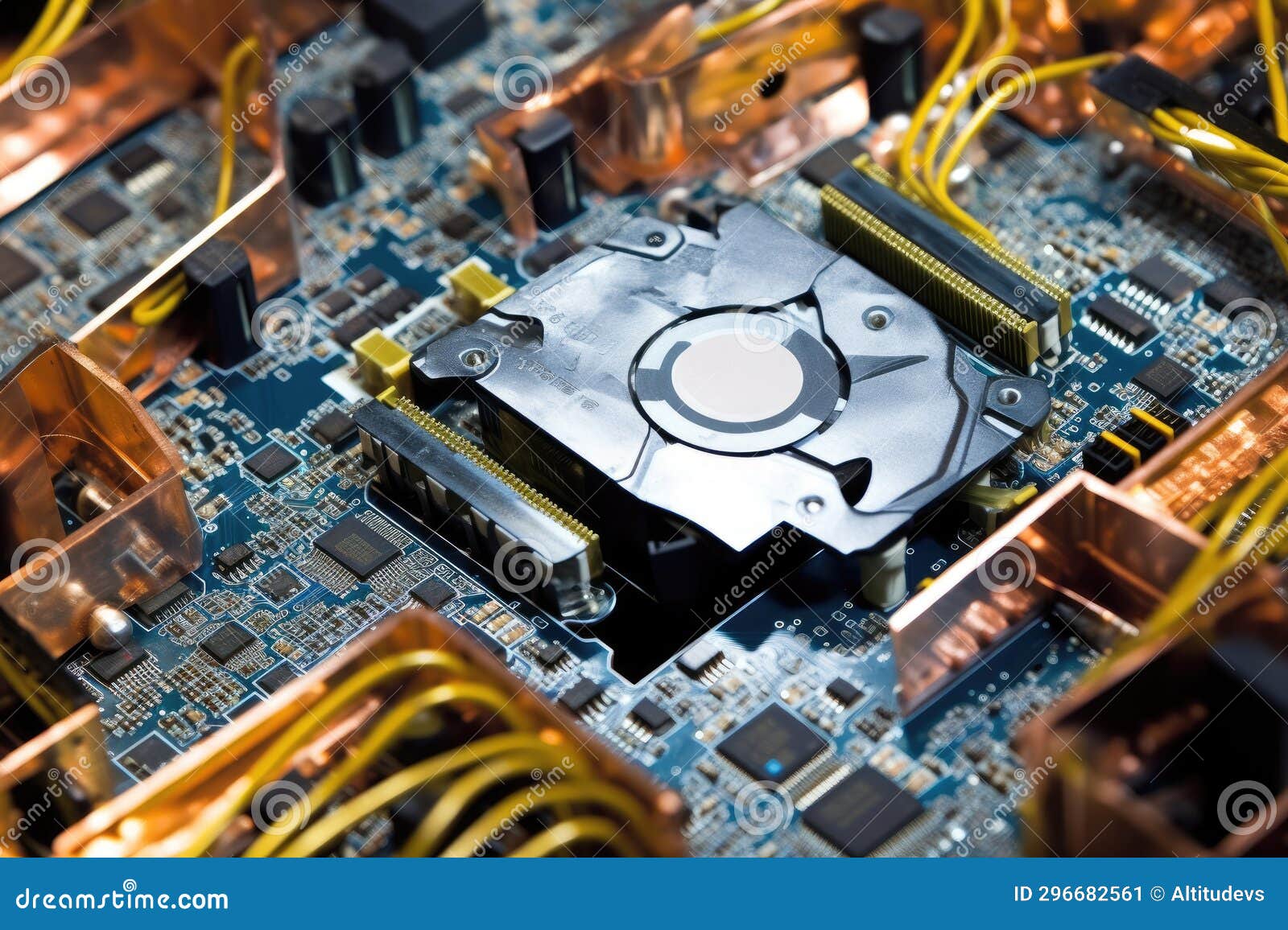 A Cooling Fan of a Graphic Card Stock Image - Image of electronics ...