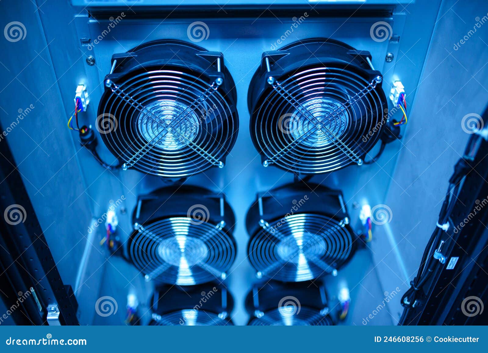Cooling fans in rack stock photo. Image of technology - 246608256