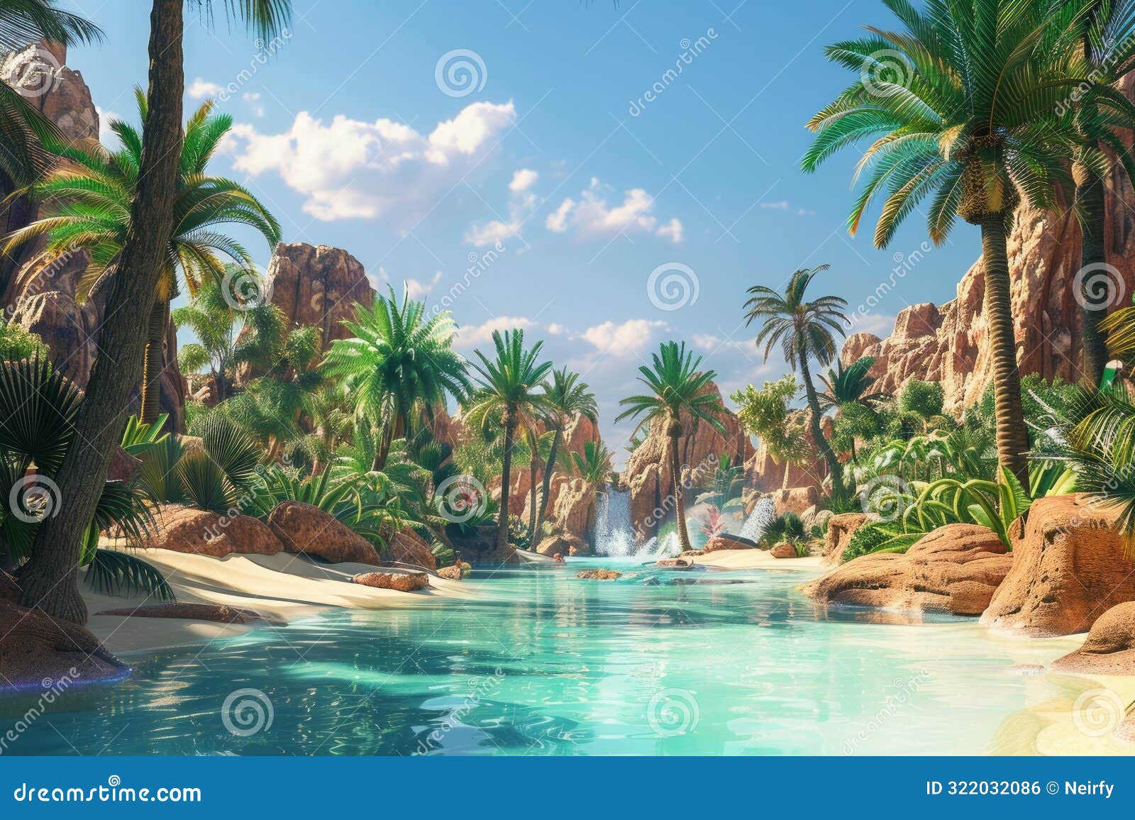Cooling Oasis Amidst the Heat of Summer Travel Stock Photo - Image of ...