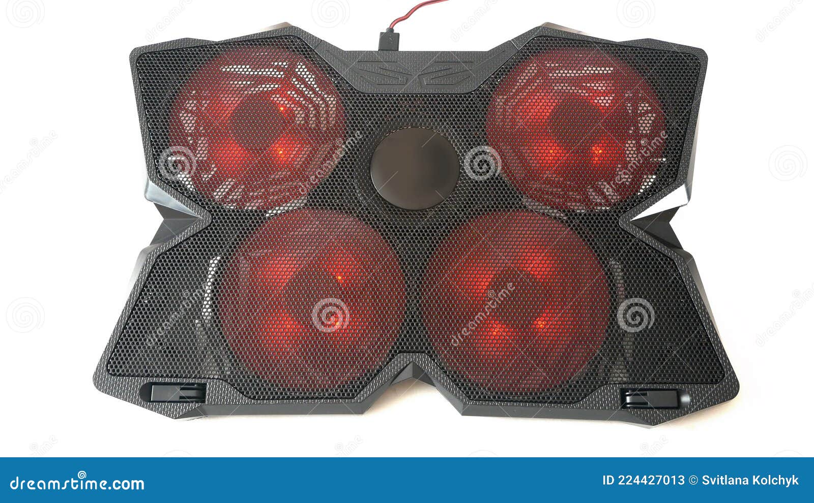 Cooling Pad for Laptop Computer with Red Light Stock Image - Image of ...
