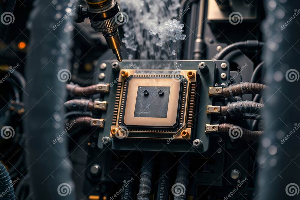 Cooling Quantum Computer Processor with Liquid Nitrogen, Generative Ai ...