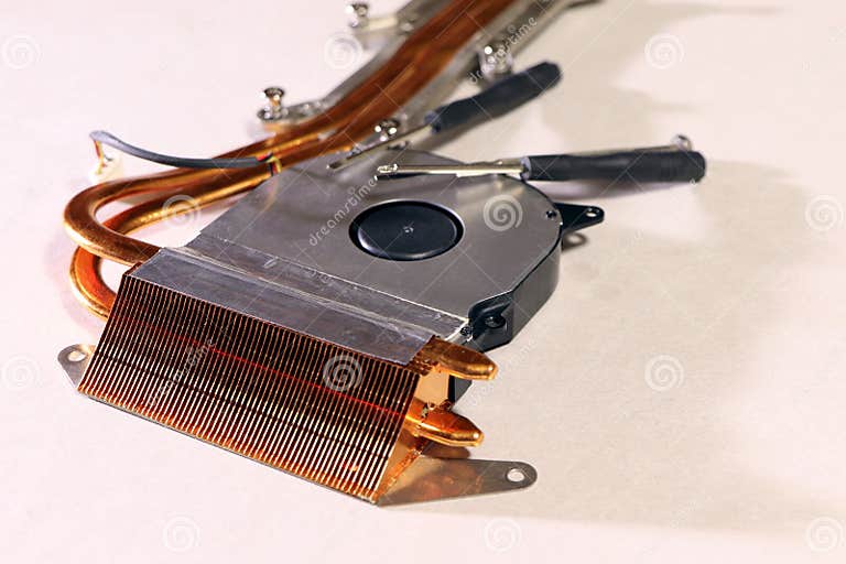 A Cooling System of Computer. a Fan, Cooler of Central Processing or ...