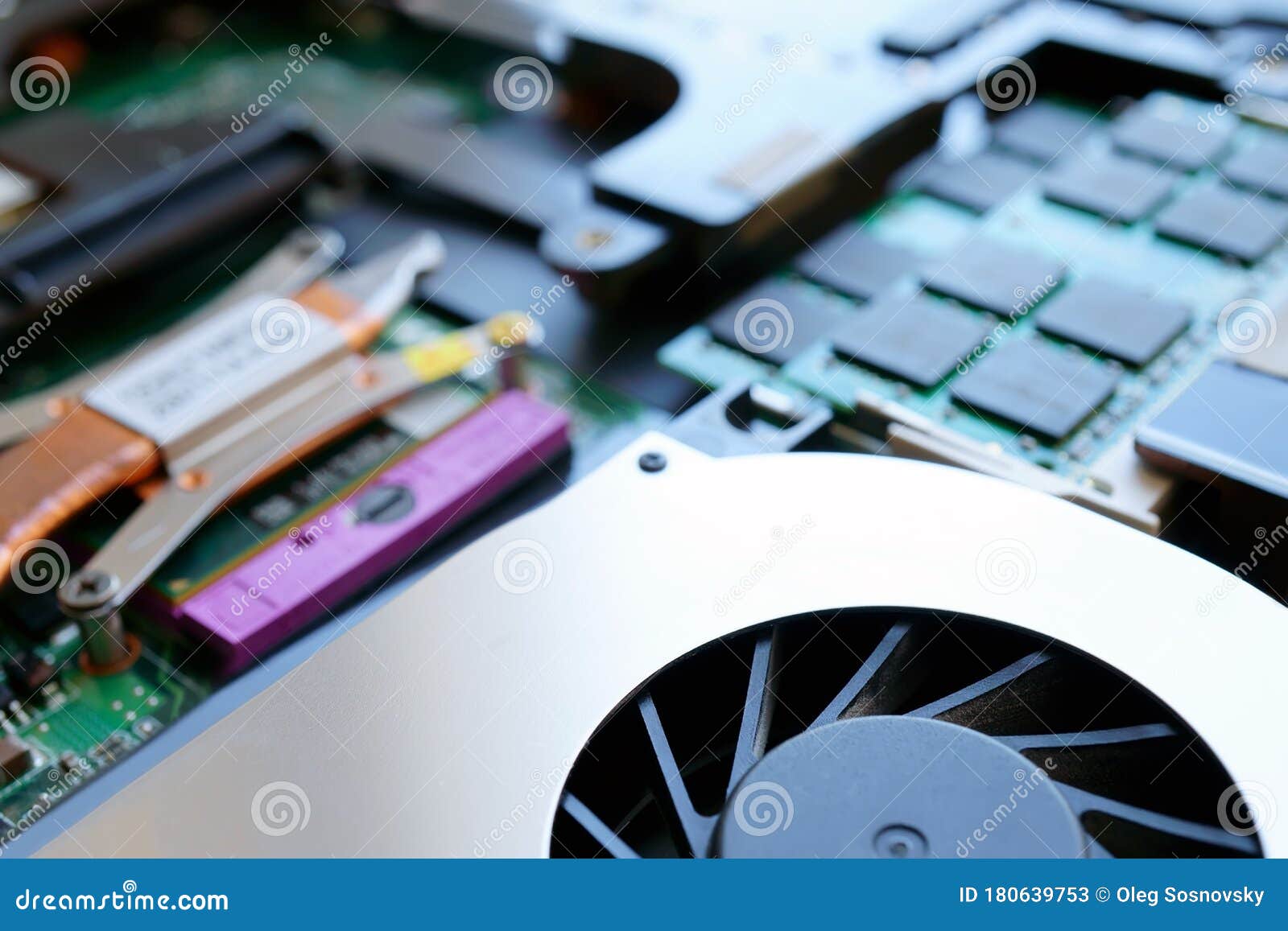 A Cooling System of Computer. a Fan, Cooler of Central Processing or ...