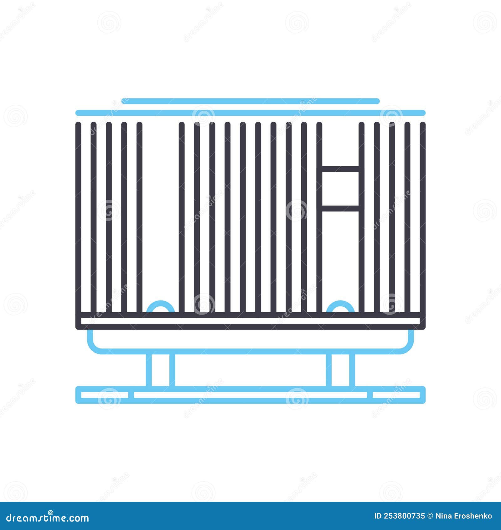Cooling System Line Icon, Outline Symbol, Vector Illustration, Concept ...