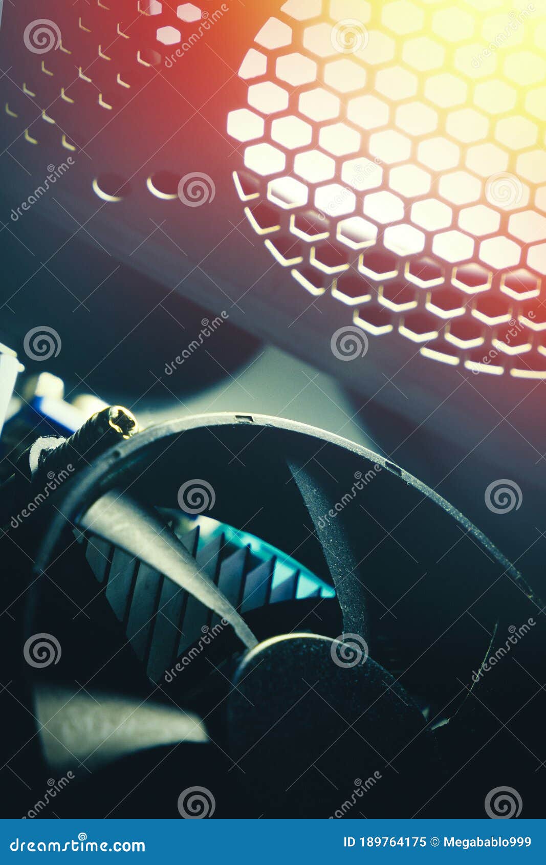 A Cooling System of PC. a Fan of Central Processing or the CPU on ...