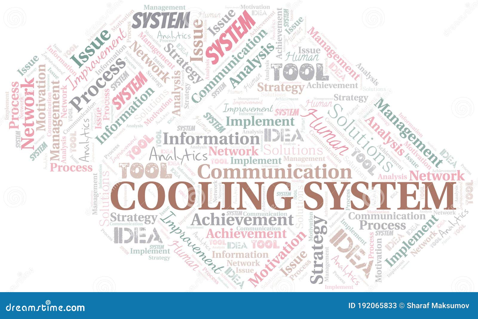 Cooling System Typography Vector Word Cloud. Stock Vector ...