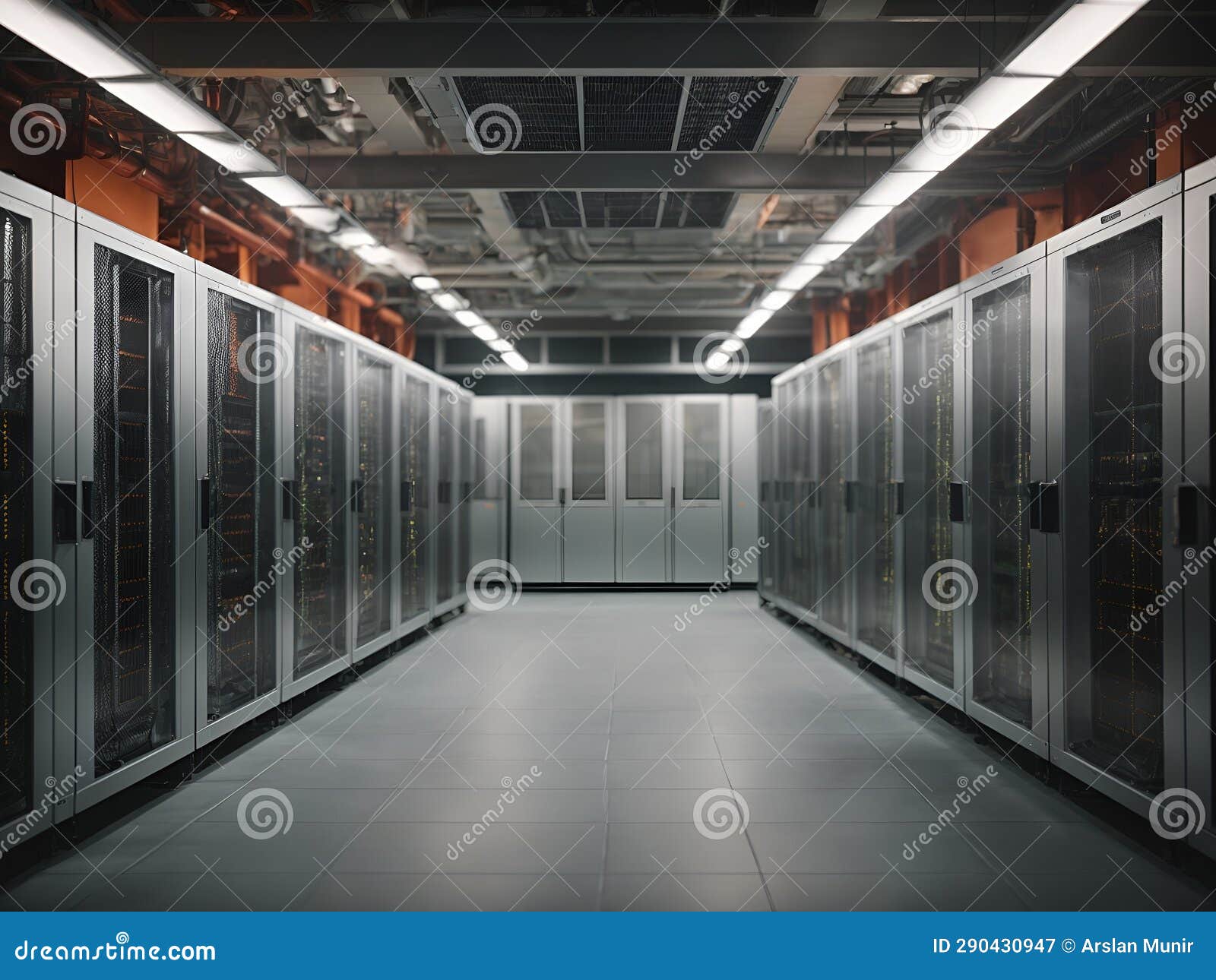 A Cooling Systems in a Server Room Stock Illustration - Illustration of ...