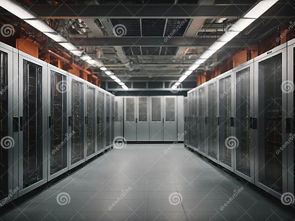 A Cooling Systems in a Server Room Stock Illustration - Illustration of ...