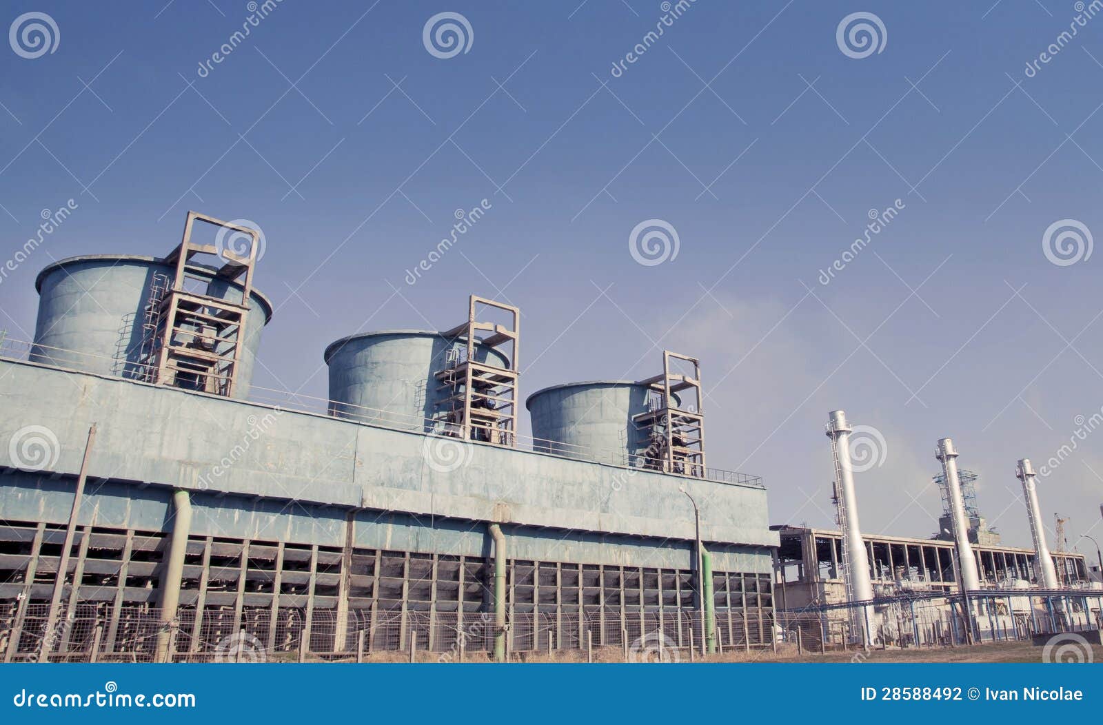 Cooling tanks stock photo. Image of plant, tank, factory - 28588492