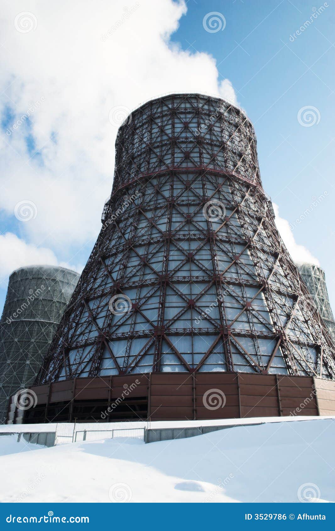The cooling tower stock photo. Image of large, cloud, horizontal - 3529786