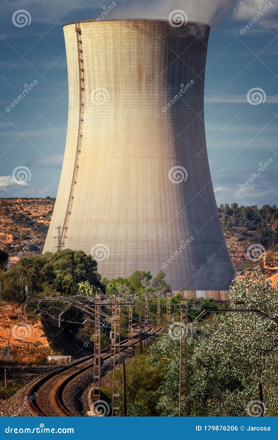 Cooling Tower of the Asco Nuclear Power Plant, Spain Stock Photo ...