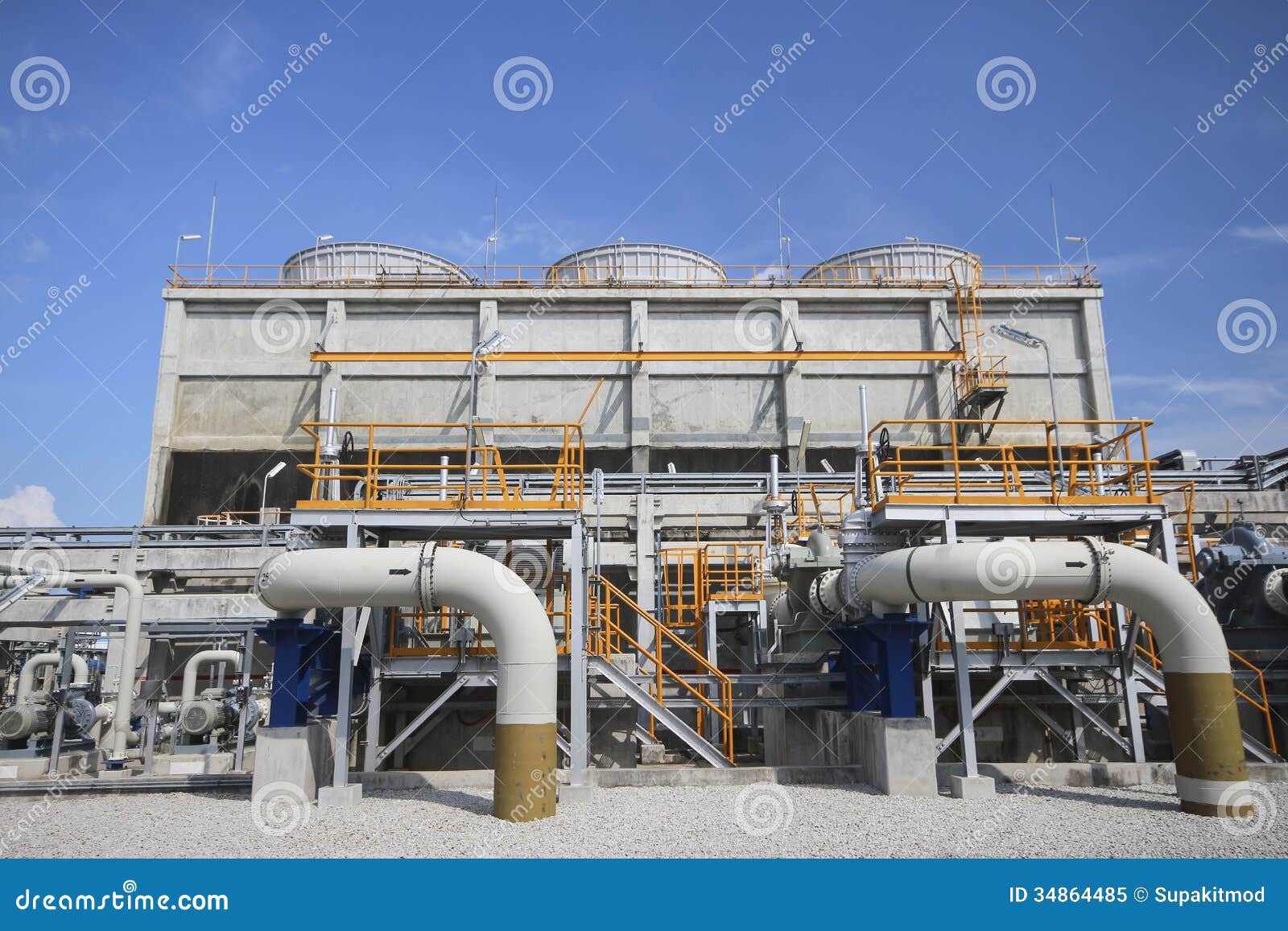 Cooling Tower Exhaust Of Oil And Gas Plant, Cooling Hot Gas In ...