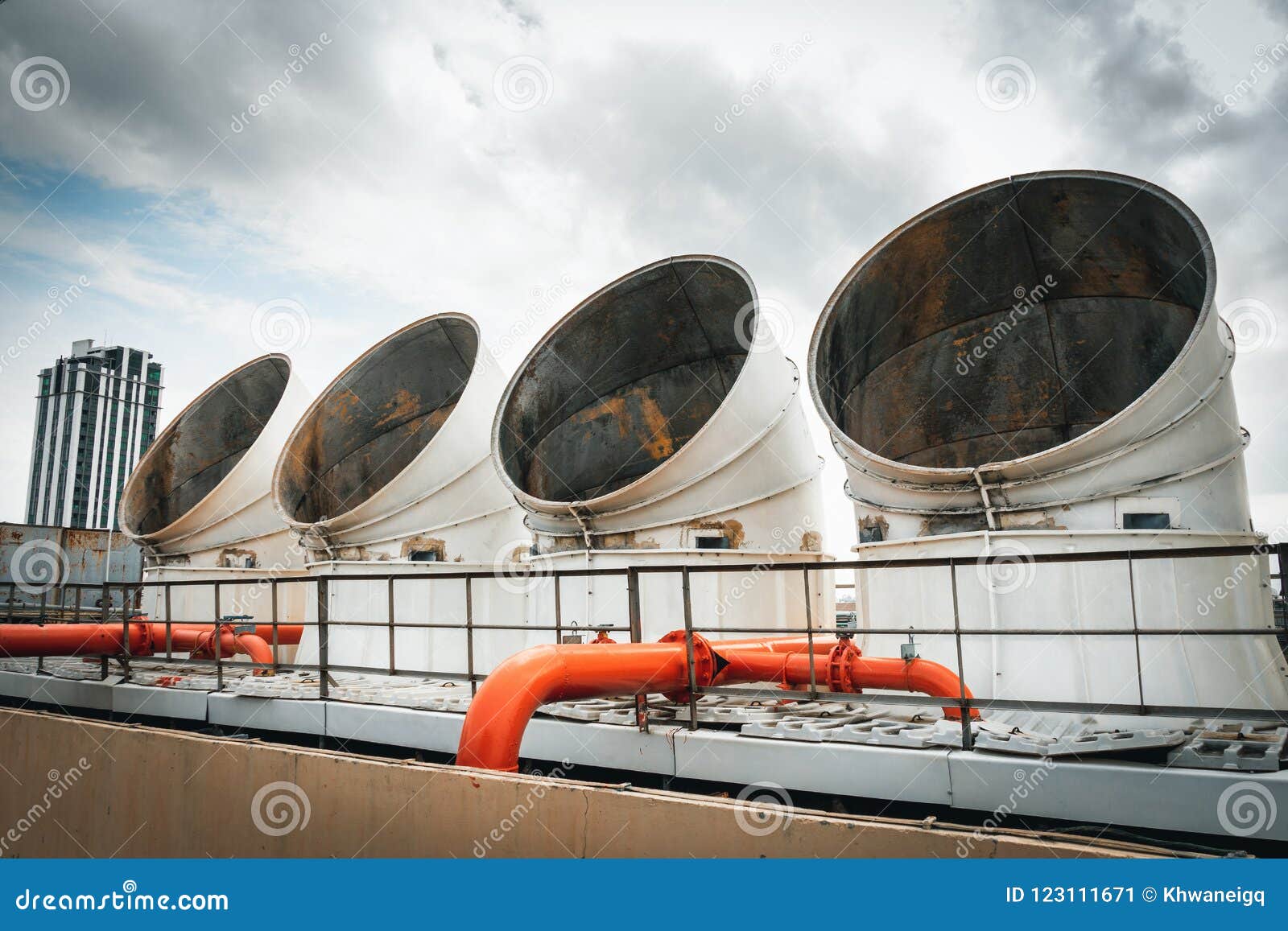 Cooling Tower on the Deck Floor, Cooling Chiller System Stock Image ...