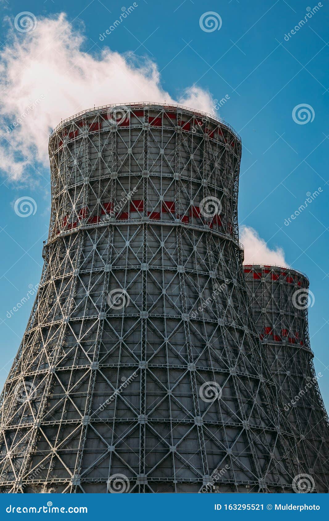 Cooling Tower of Nuclear Power Plant Against Blue Sky Stock Image ...