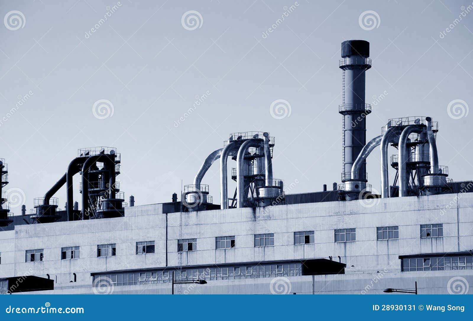 Cooling tower piping stock image. Image of chimney, company - 28930131