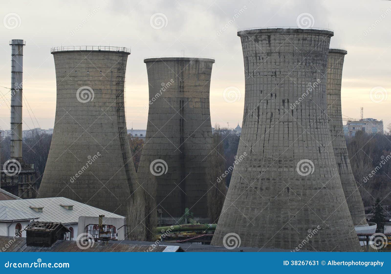 Cooling towers stock image. Image of crude, enviroment - 38267631