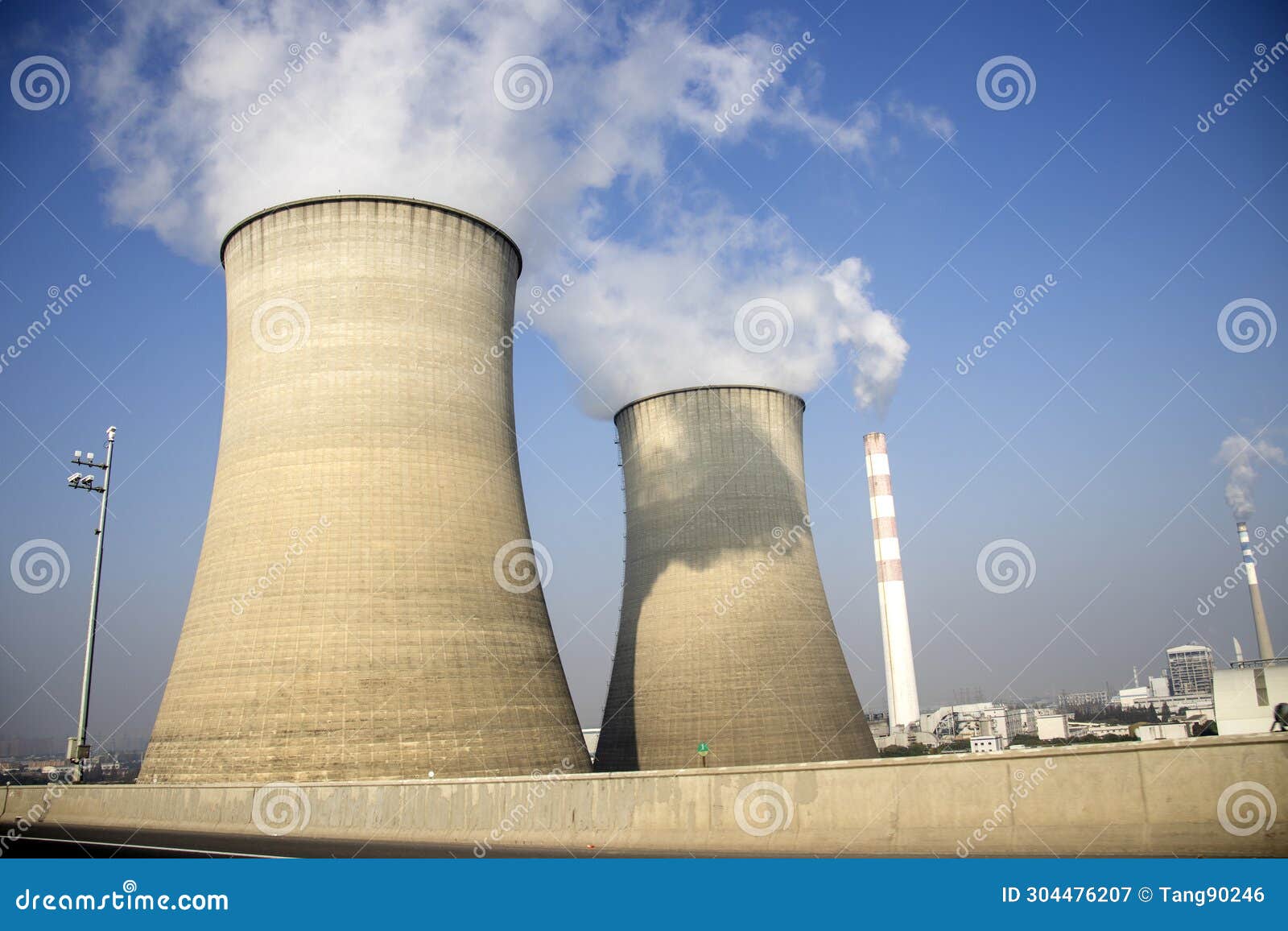 Cooling Towers of Nuclear Power Plant Electrical Energy Stock Image ...
